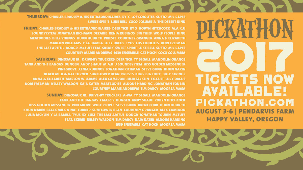 Lineup Additions + Artist-by-Day Details! - Pickathon